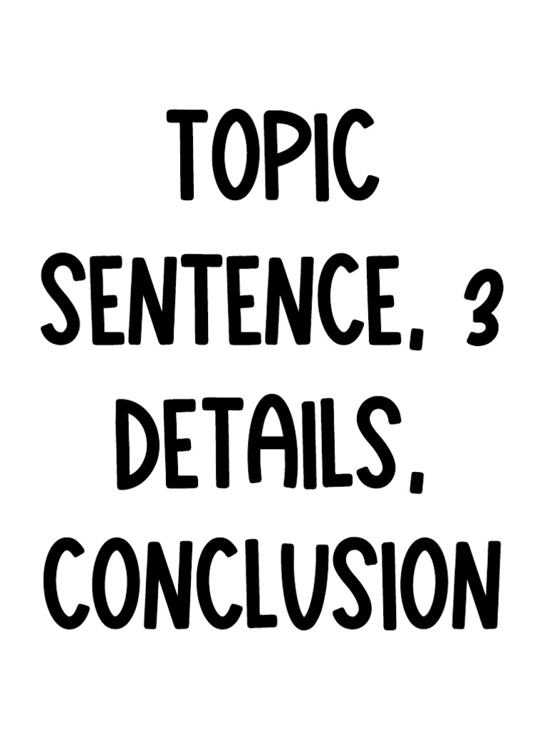 Topic Sentence, 3 Details, Conclusion | PDF