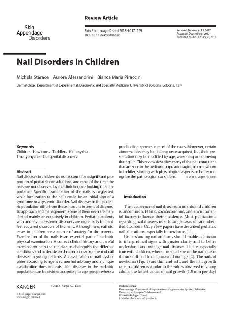 Nail Disorders in Pediatric Patients | PDF | Nail (Anatomy) | Diseases ...