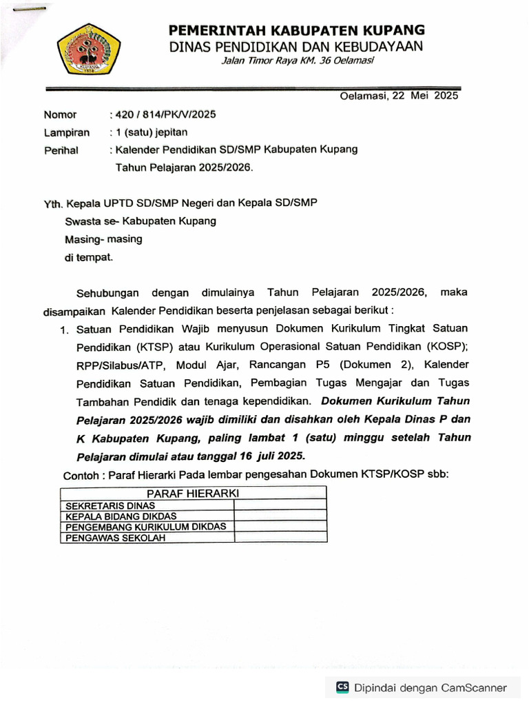 Kalender Pendidikan SDSMP TP.20252026 | PDF