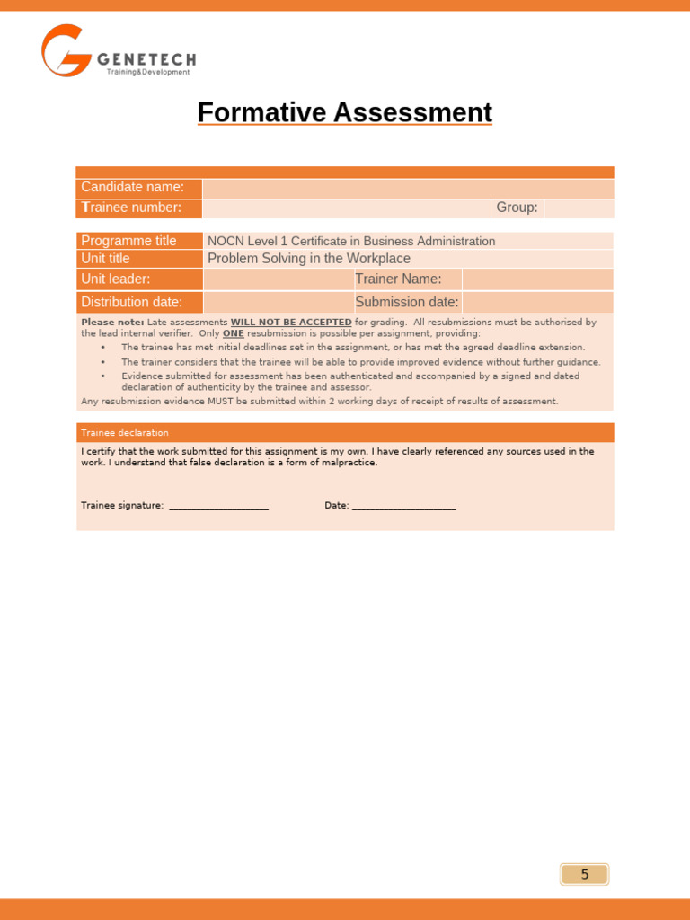 Workplace Problem Solving Assessment | PDF | Communication | Cognition