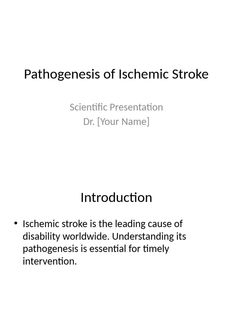 Ischemic Stroke Pathogenesis Explained | PDF