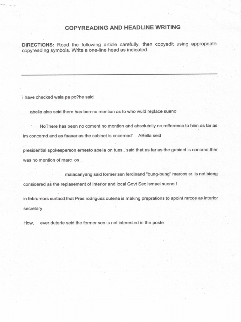 Copy Reading and Headline Writing | PDF