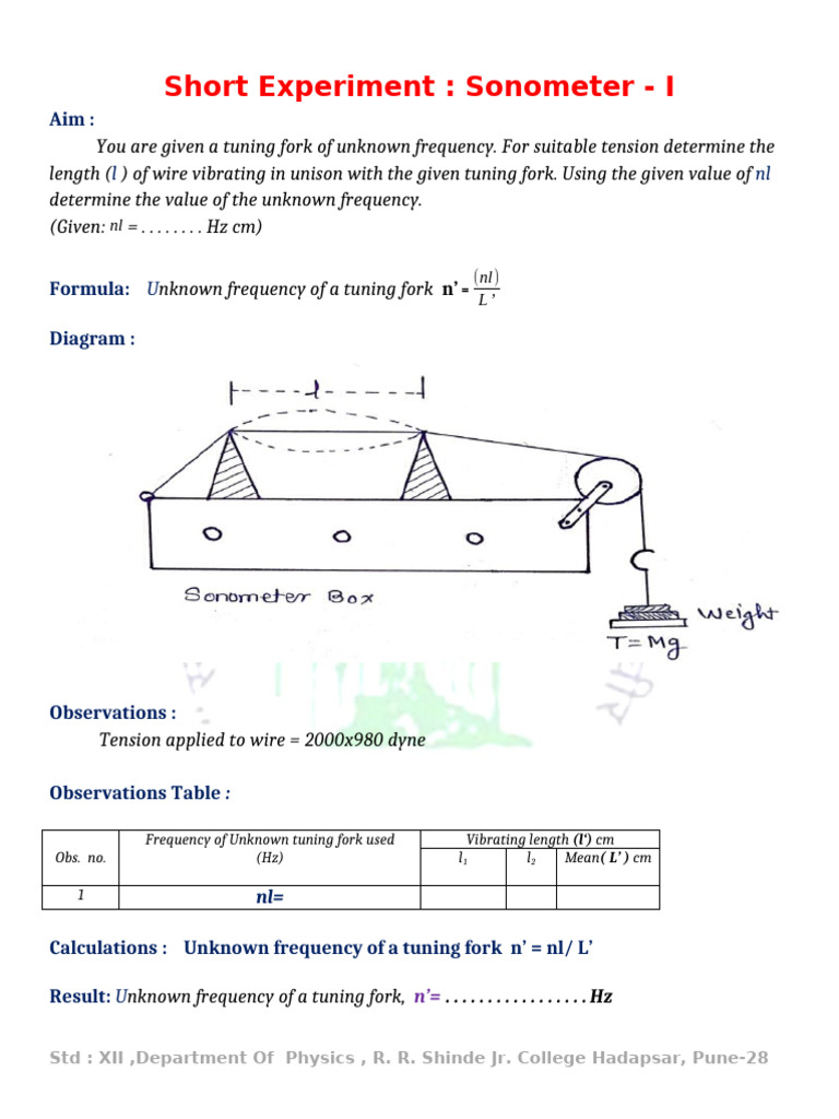 SHORTexperiment Sonometer 1 | PDF