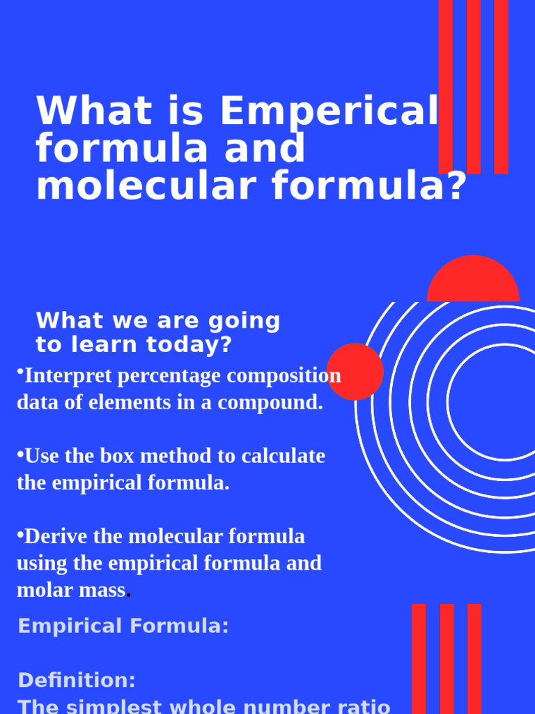 What Is Emperical Formula and Molecular Formula Grade X | PDF | Mole ...