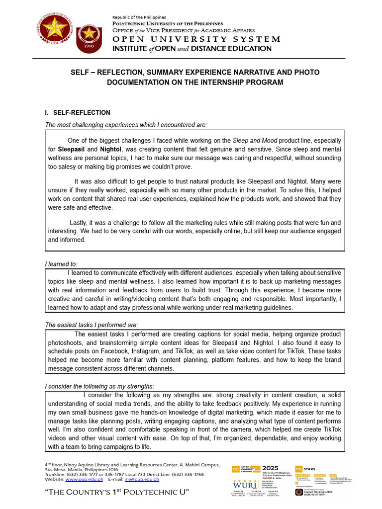 OJT Summary Experience, Reflection and Photo Doc-2 | PDF | Digital Marketing | Advertising