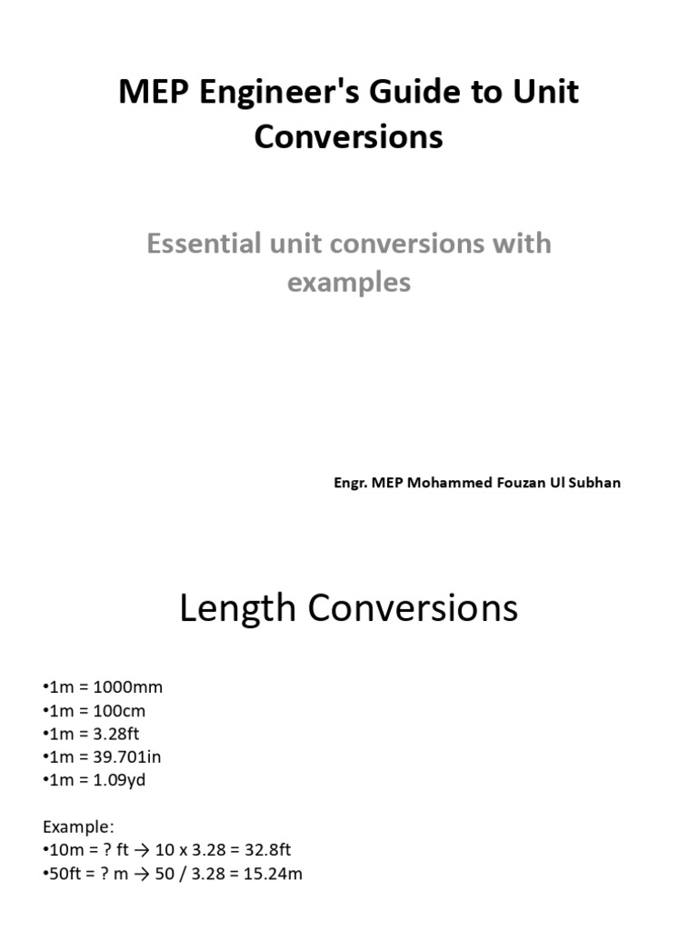 Essential Unit Conversions For HVAC & MEP | PDF