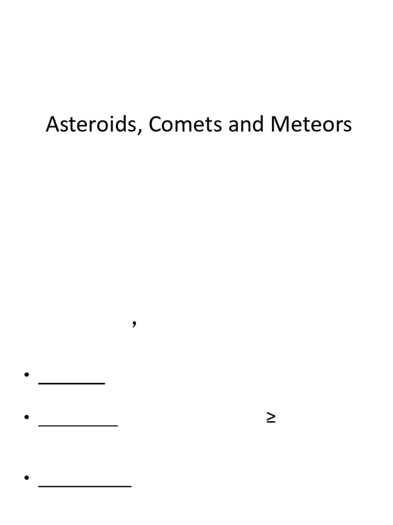Understanding Comets, Asteroids, and Meteors | PDF | Meteoroid | Comet