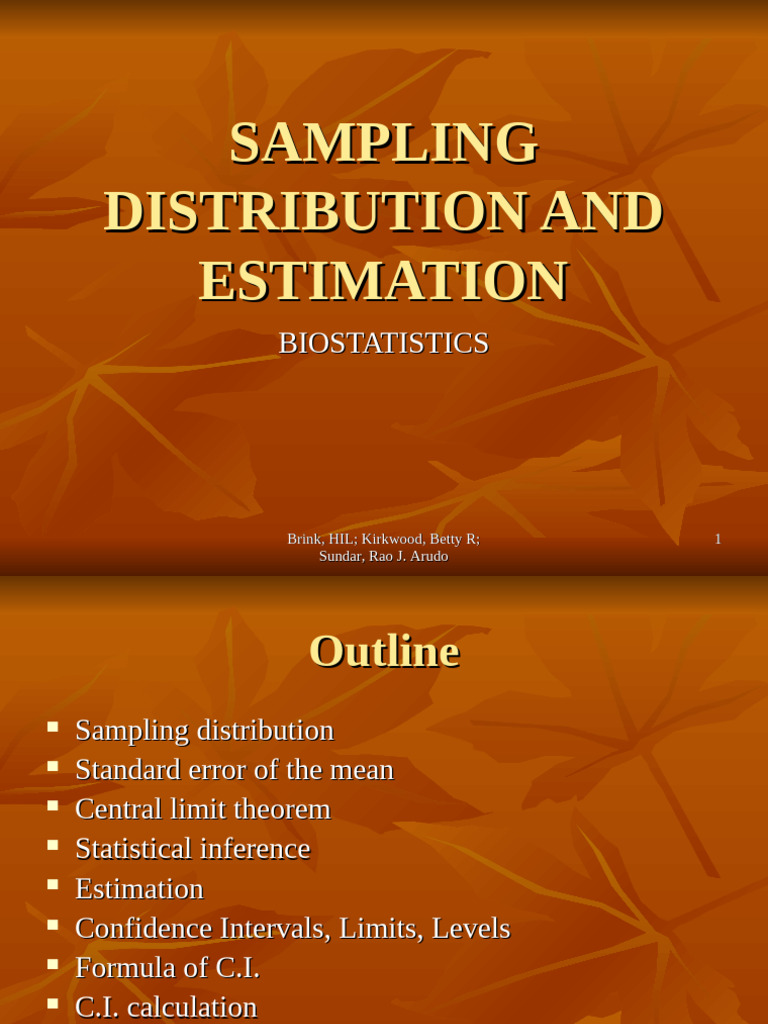 7a - Sampling Distribution and Estimation | PDF | Standard Deviation | Standard Error