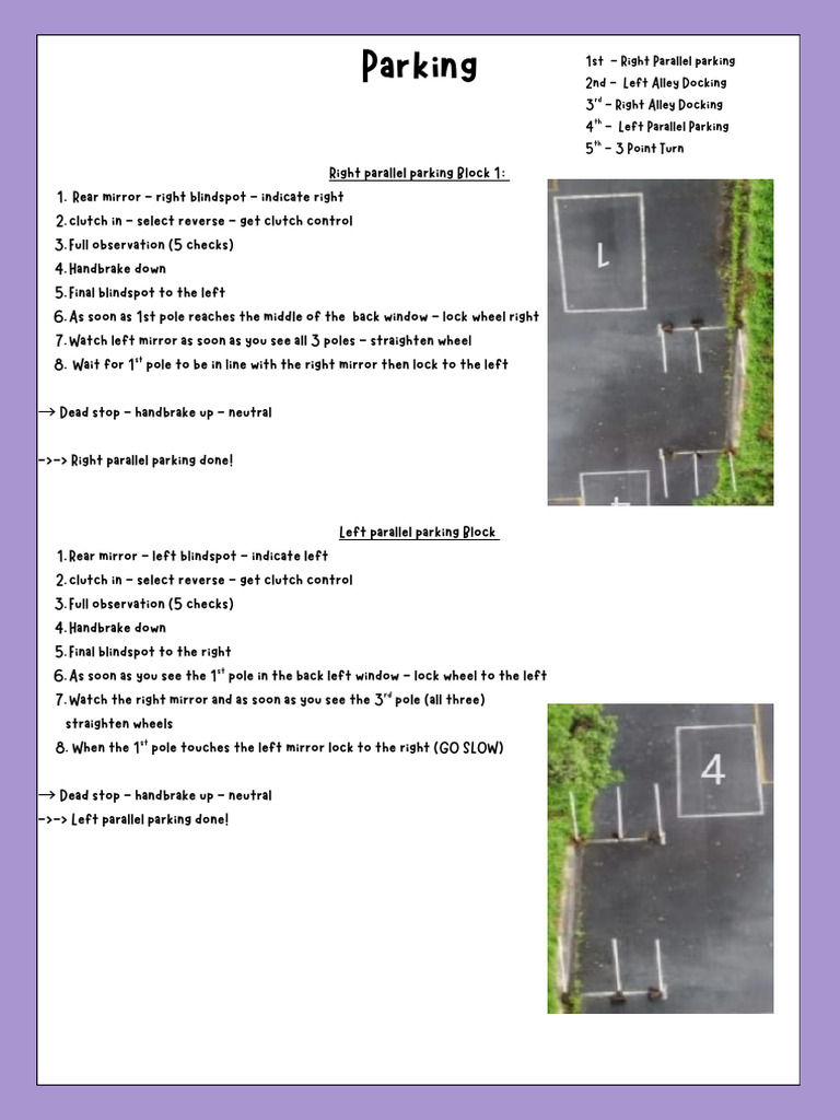 Parallel Parking and Alley Docking Guide | PDF | Chess | Chess Theory