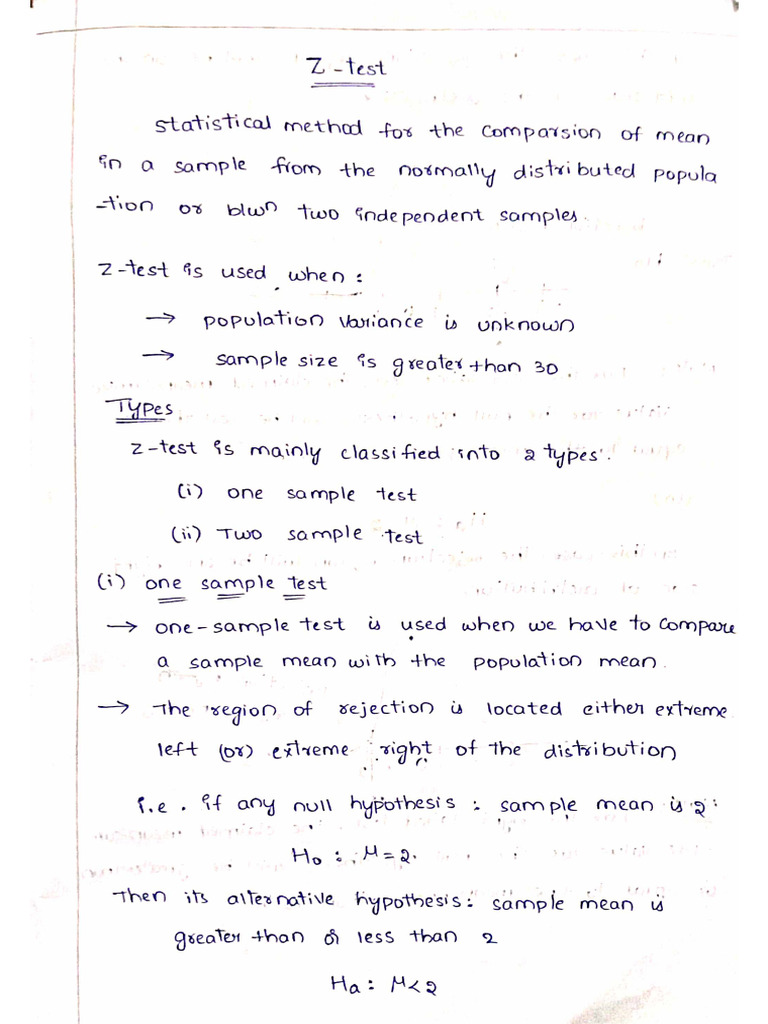 Z Test | PDF