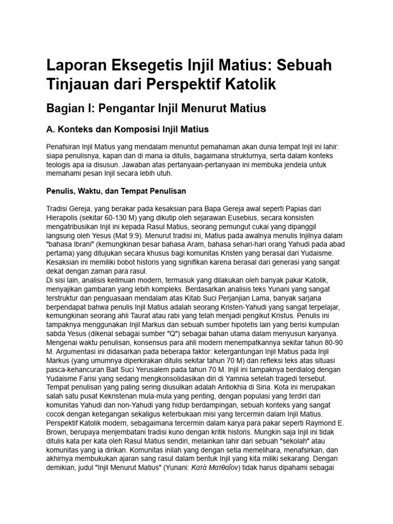 Renungan Injil Matius 13:44-46 | PDF