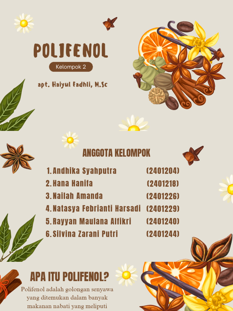 Pengertian, Ciri-Ciri Tanaman, Klasifikasi Polifenol | PDF