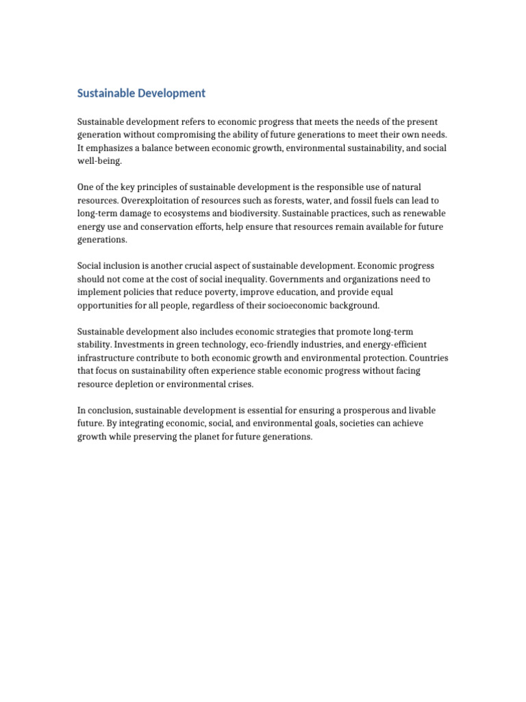 Principles of Sustainable Development | PDF