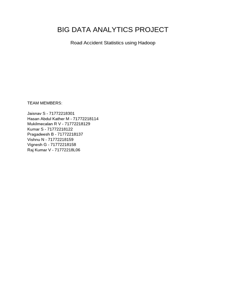 Big Data Analytics Project | PDF | Apache Spark | Apache Hadoop