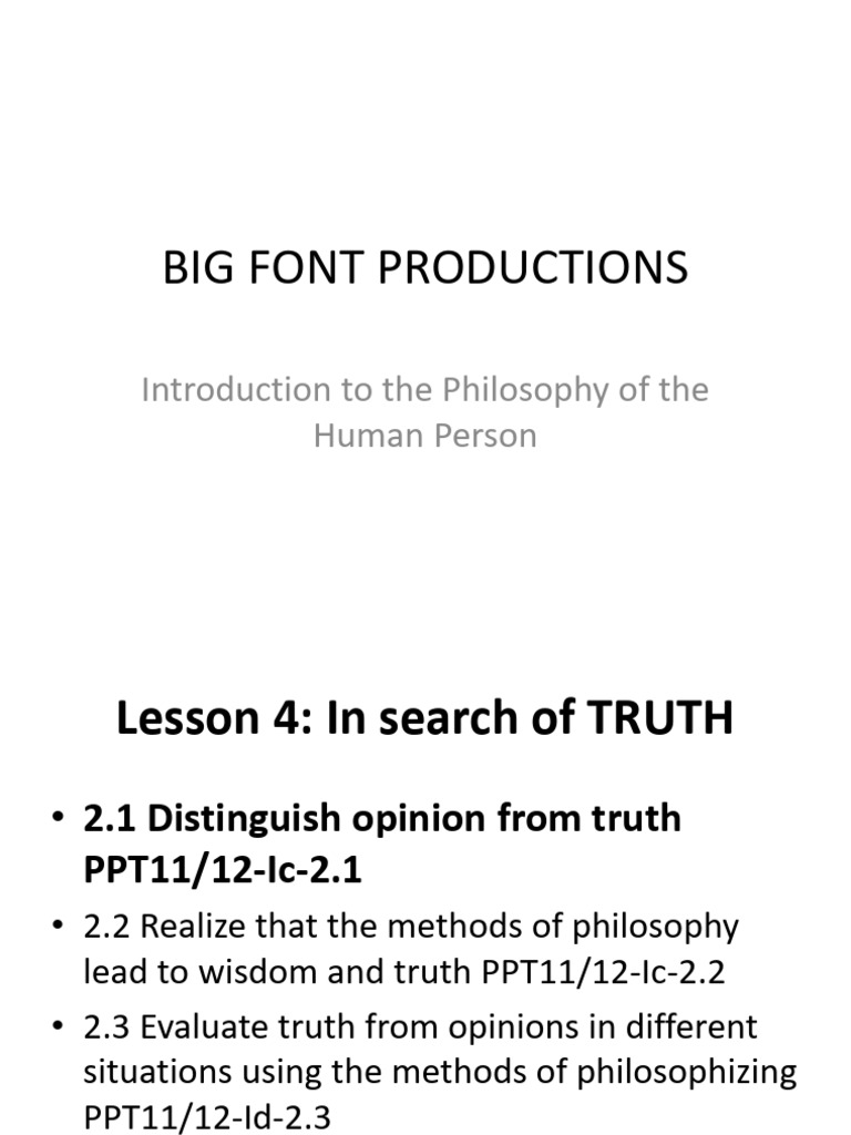 PHILO-PPT-4 4 Ver2 Truth Method | PDF | Truth | Logic