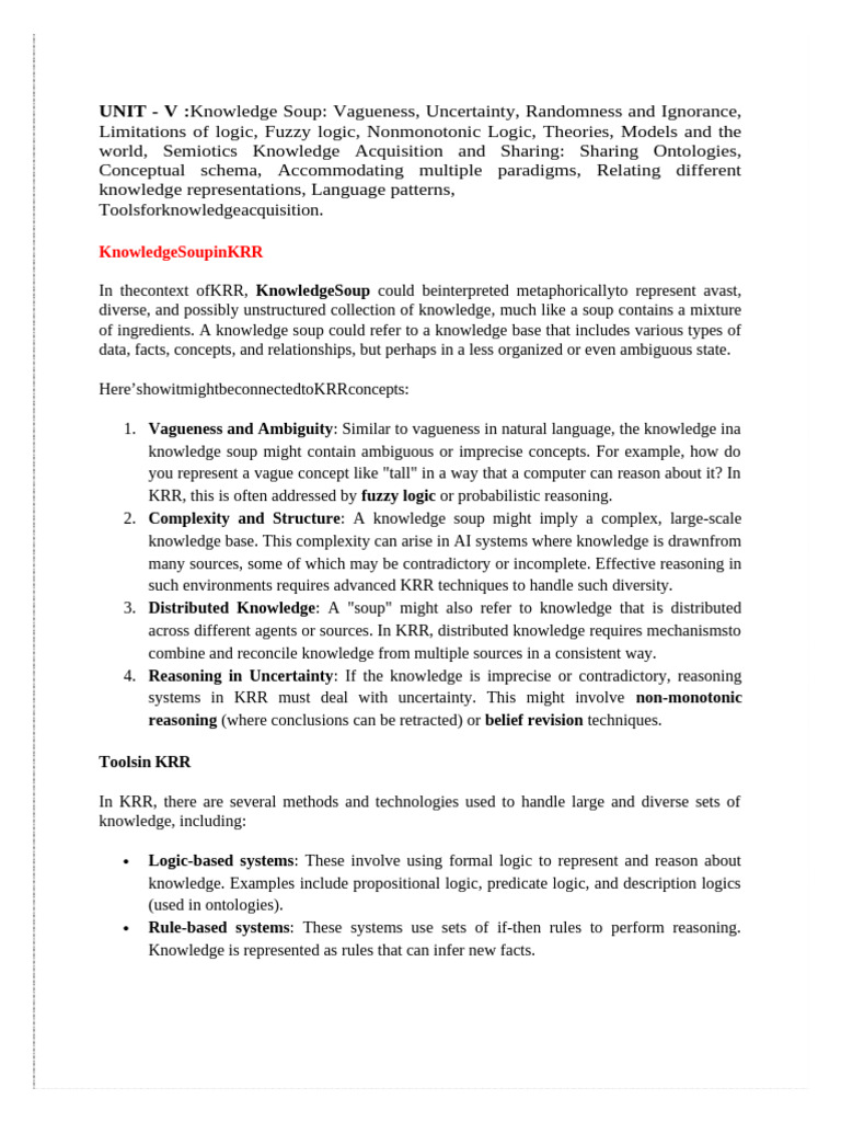 Unit-V Notes | PDF | Fuzzy Logic | Vagueness
