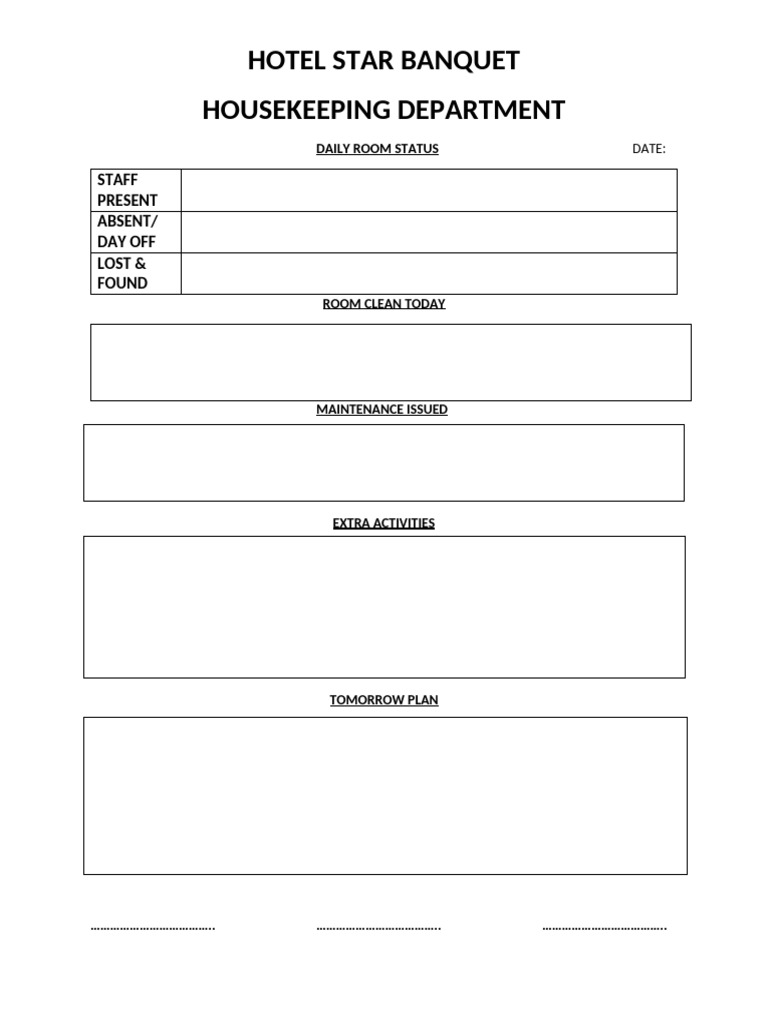 Housekeeping Report | PDF