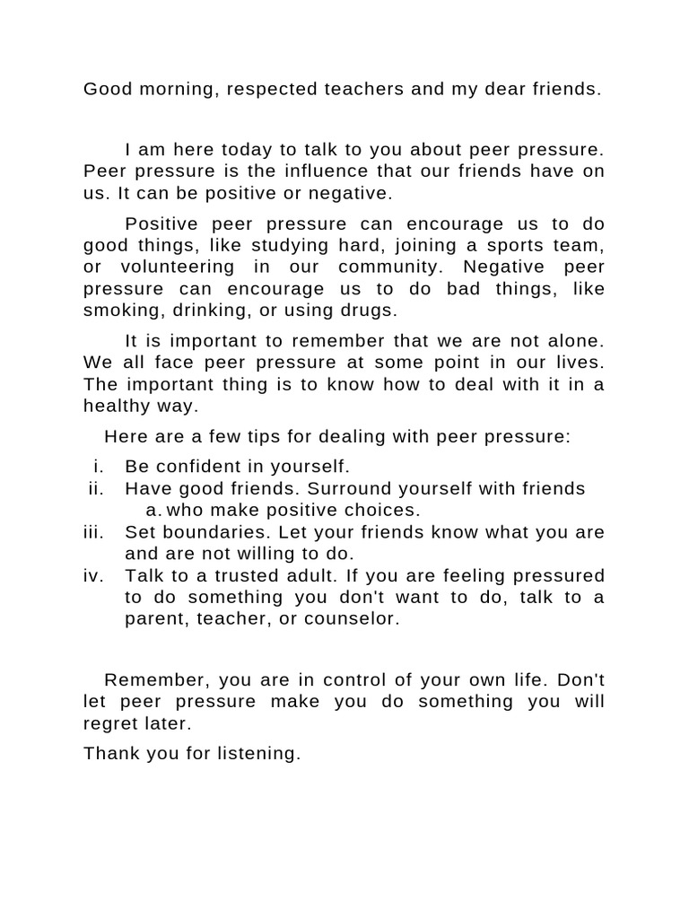 Peer Presure ASL | PDF