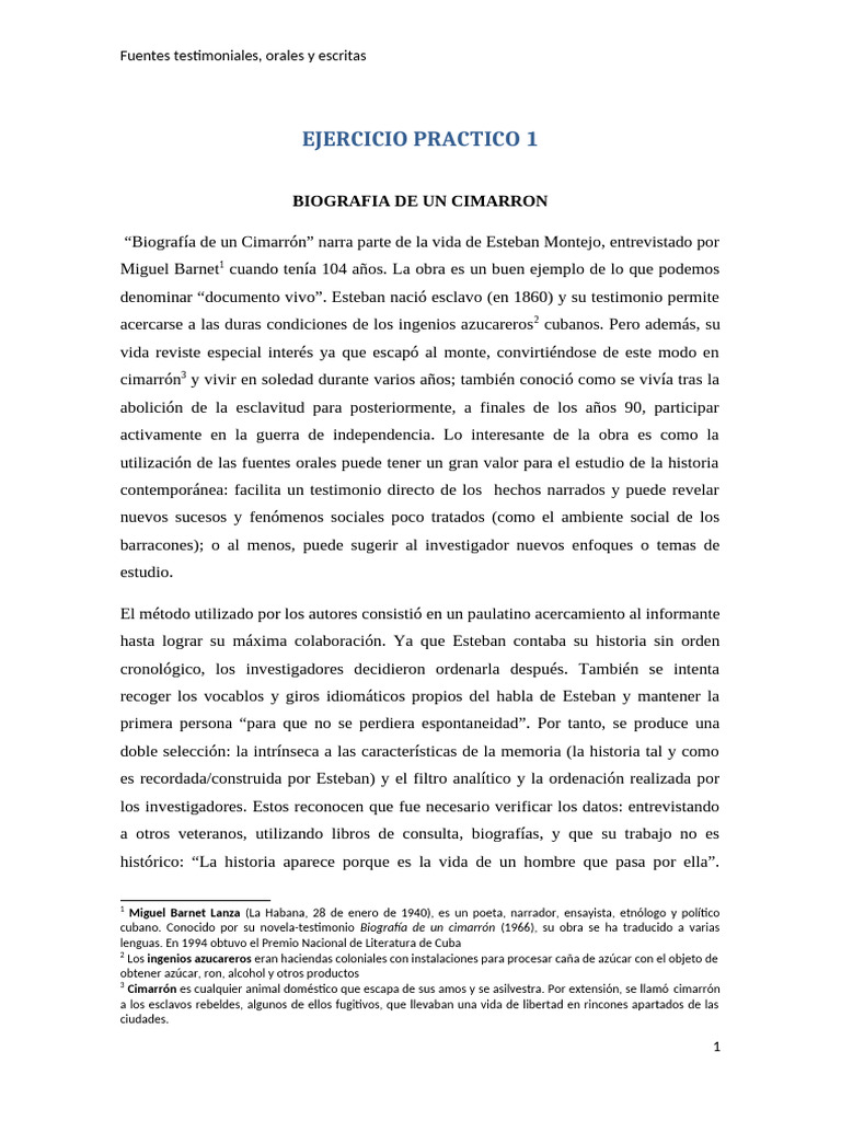 Biografía de Esteban Montejo | PDF | Cuba | Esclavitud