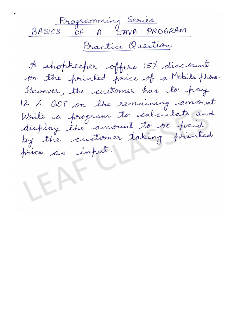 Basics of A Java Program | PDF