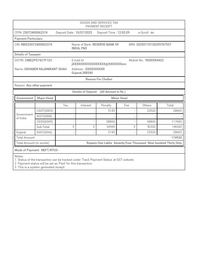 GST-Challan Receipt | PDF