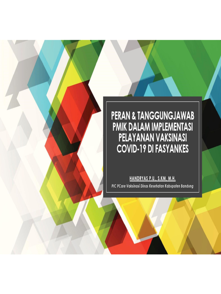 Peran & Tanggungjawab Pmik Dalam Implementasi Pelayanan Vaksinasi ...