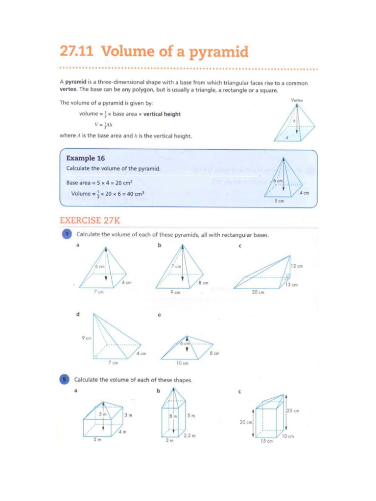 Pyramid, Cone & Sphere | PDF