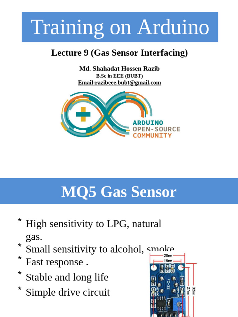 Lecture-9 (Gas Sensor Interfacing) | PDF