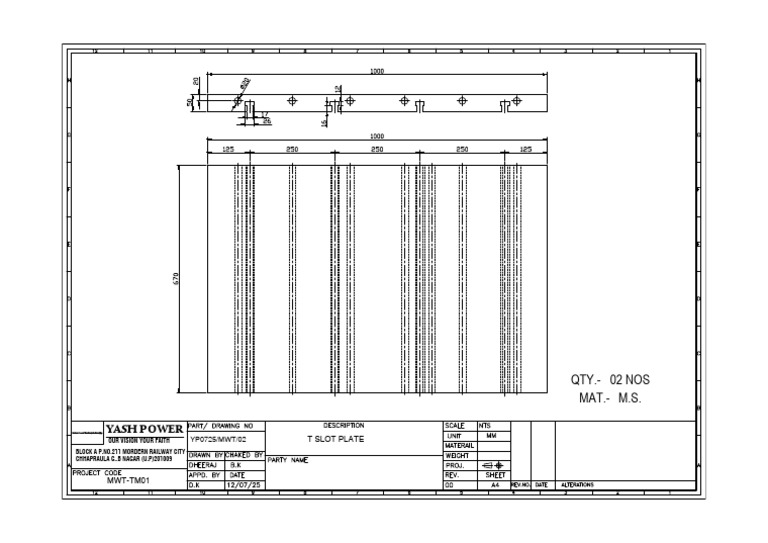 T Slot Plate 1000 X 670-Model | PDF
