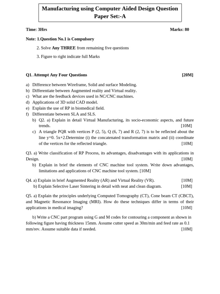 Industrial Processes Question Paper Set A | PDF | Computer Aided Design ...