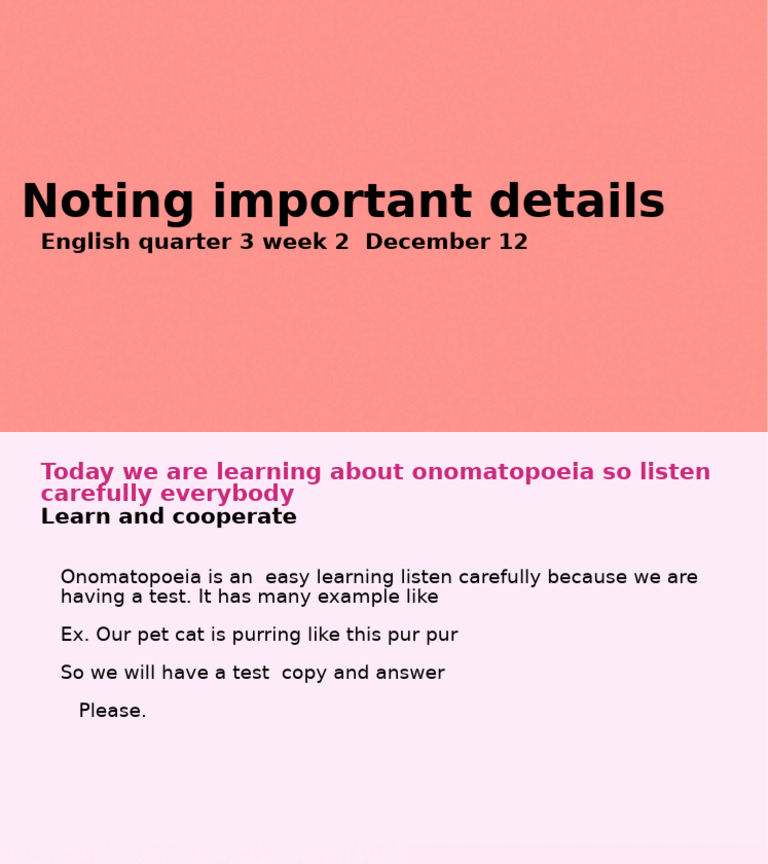 Onomatopoeia Lesson Plan and Test | PDF