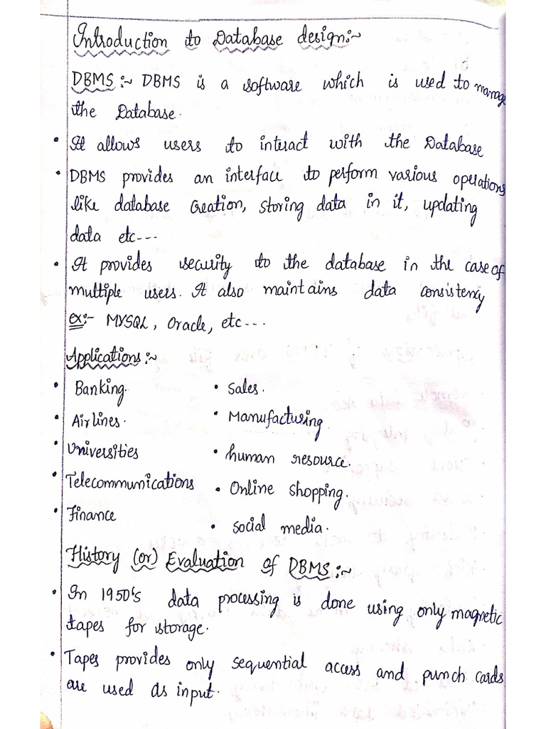 DBMS Notes Unit 1 2 3 4 | PDF