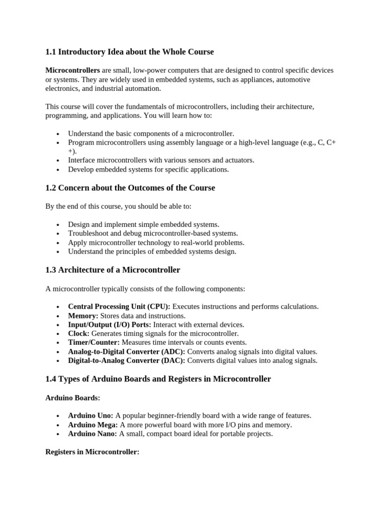 Microcontroller Basics and Applications | PDF | Microcontroller ...