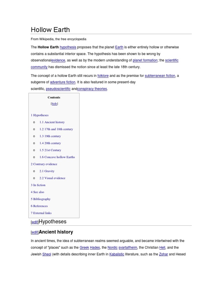 Hollow Earth | PDF | Gravity | Science