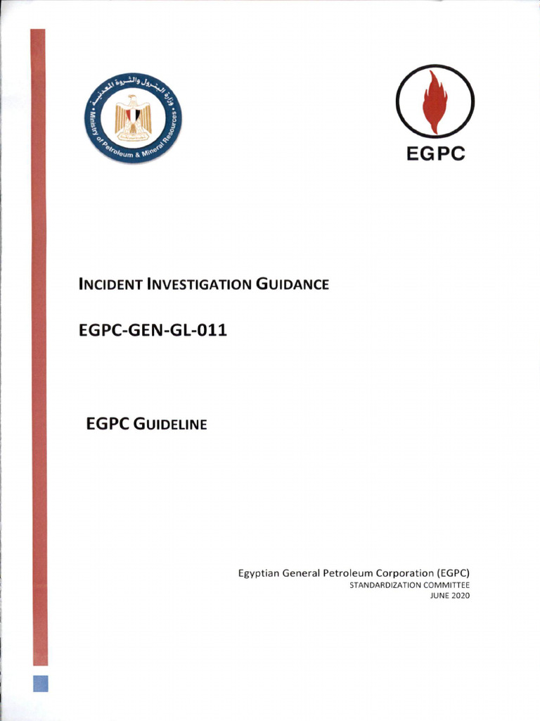 EGPC GEN GL 011 - Incident Investigation Guidance | PDF