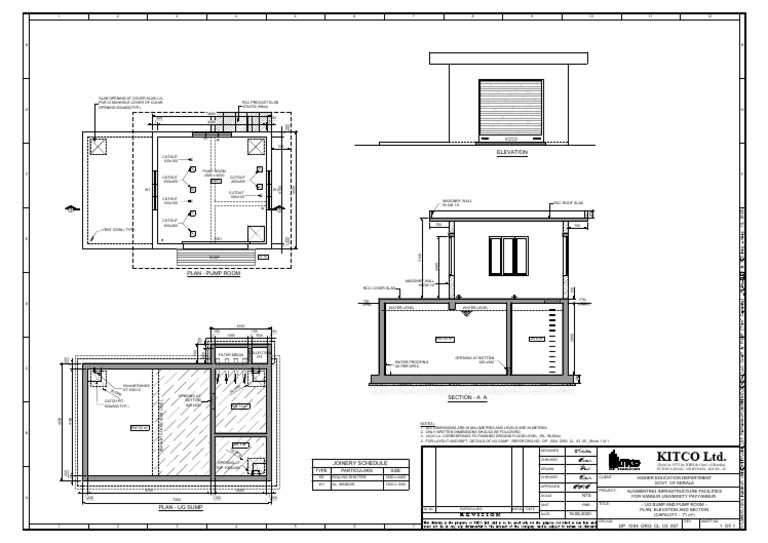 UG SUMP & PUMP (71m° Capacity) - PLAN-ELEV & SEC-00 - 250604 - 142412 | PDF