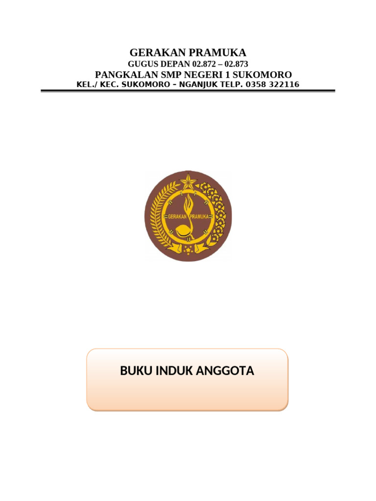 Buku Induk Anggota Pramuka SMPN 1 | PDF