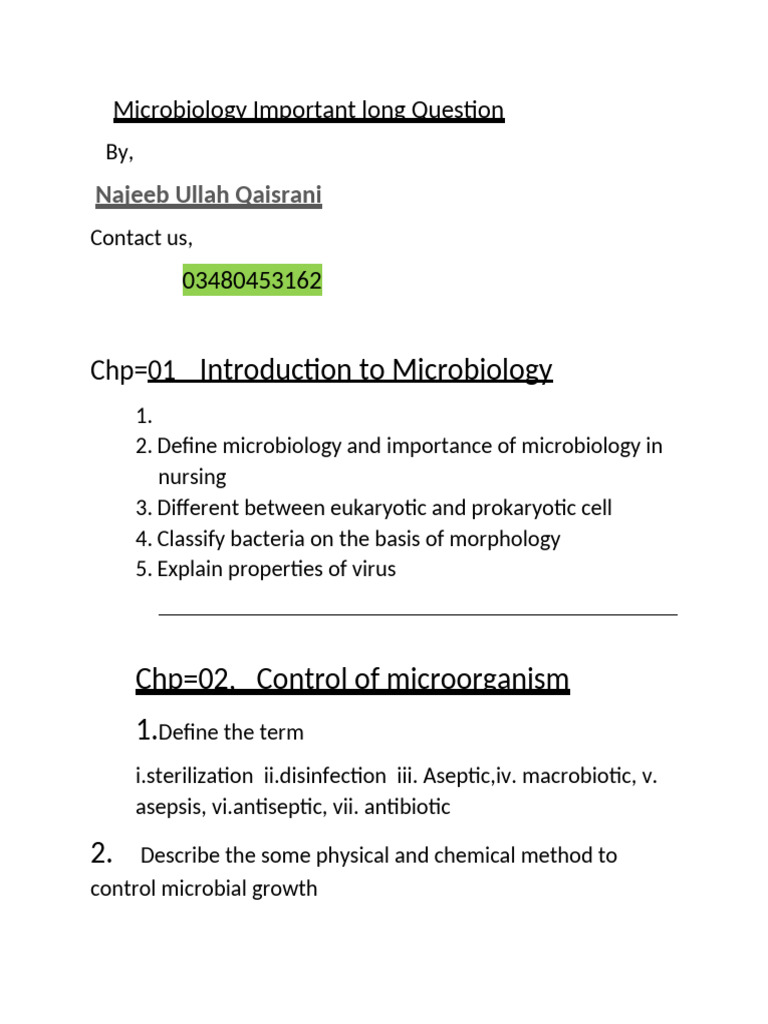 5 I's of Microbiology in Nursing | PDF