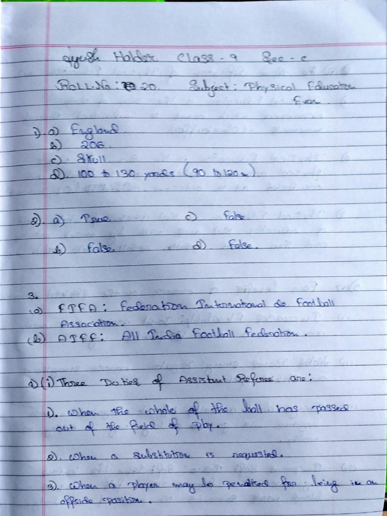 Ayush Halder Class 9 Sec e Roll - No 20 Sub Physical Education | PDF