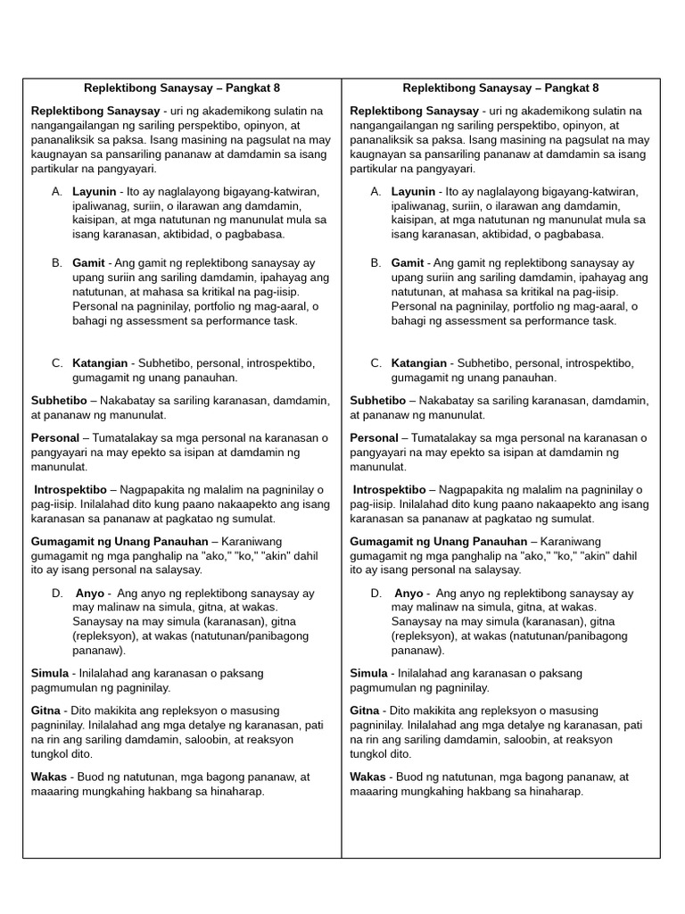 Fil G8 Handouts | PDF