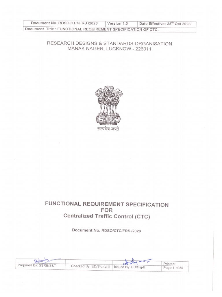 1 - Final FRS For CTC Dated 25th Oct 2023 | PDF
