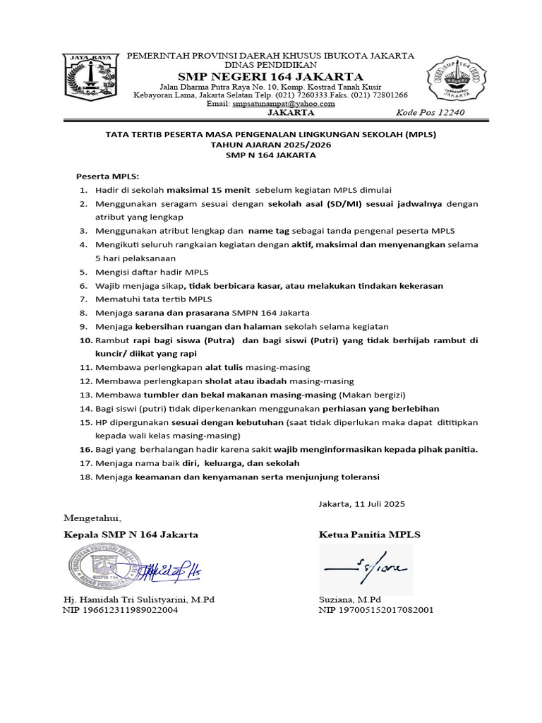 Tata Tertib Peserta Mpls 2025 | PDF
