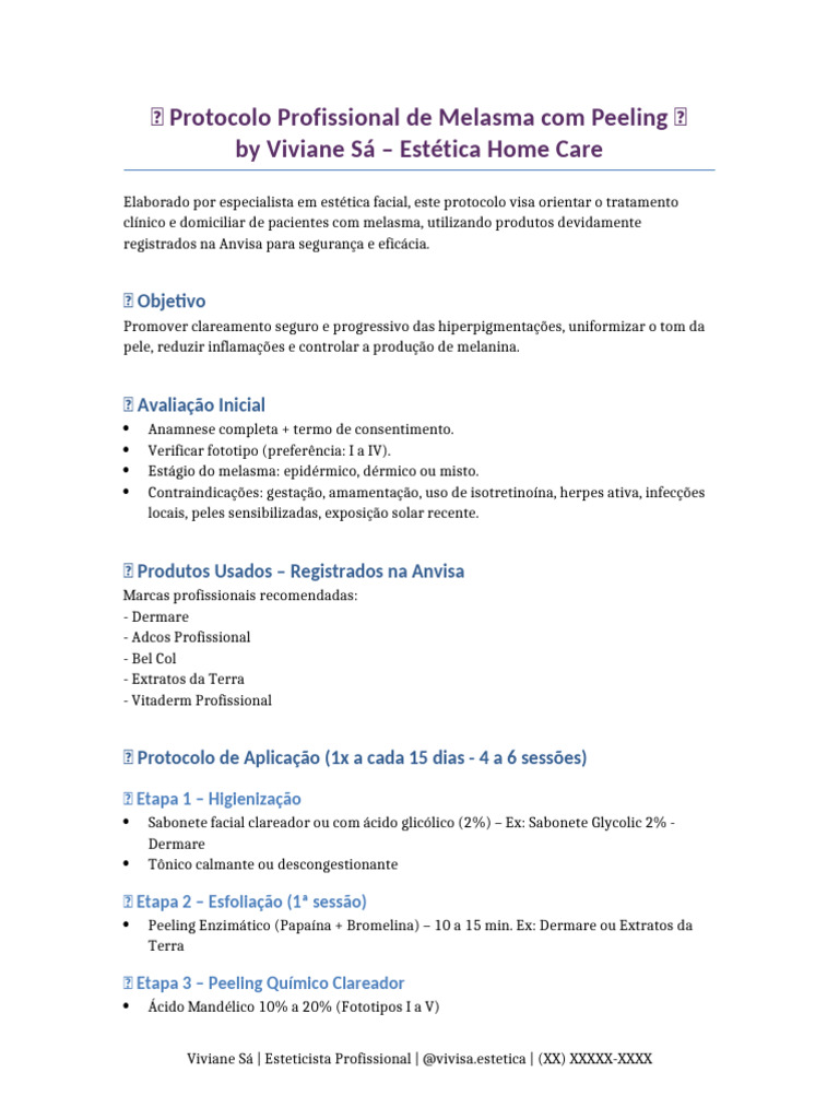Protocolo Melasma Personalizado | PDF | Protetor solar | Especialidades médicas
