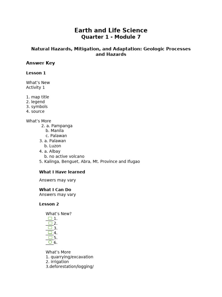 Els Answer-Key q1 Mod 7 | PDF