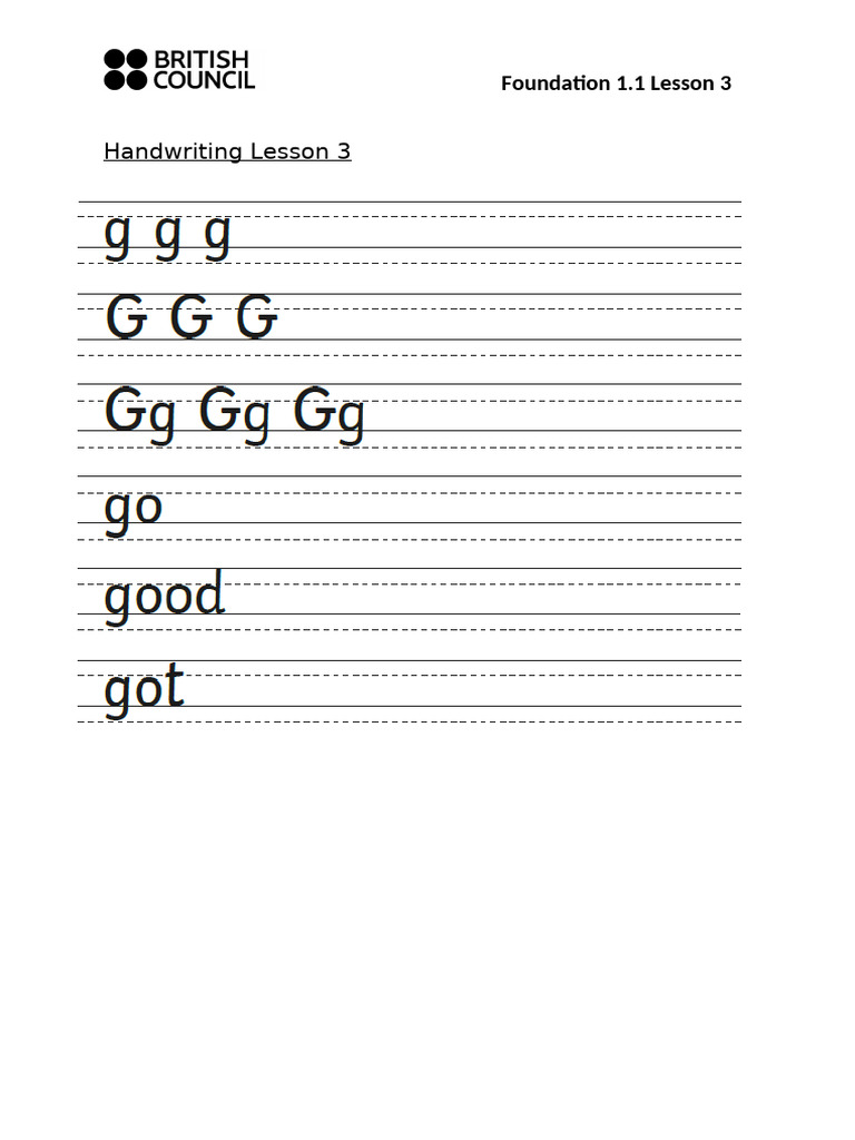 Handwriting Lesson 3 Overview | PDF