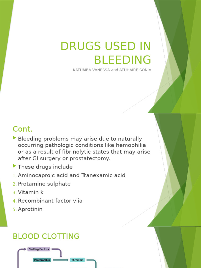 Essential Drugs for Managing Bleeding | PDF | Coagulation | Bleeding