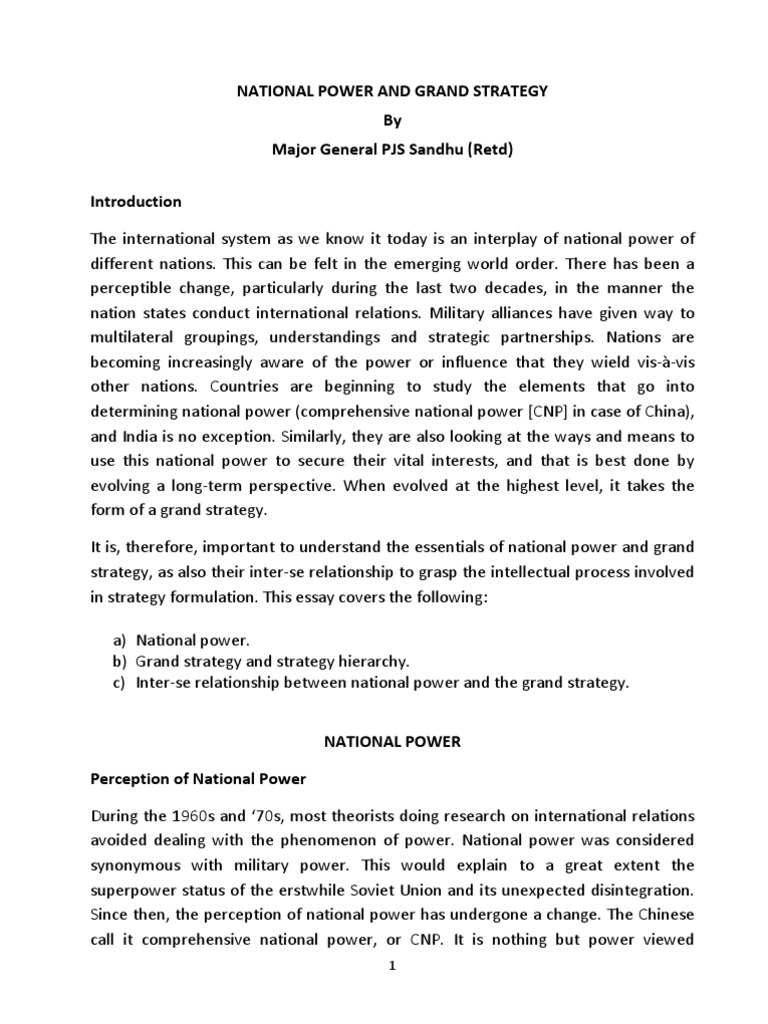 Article National Power and Grand Strategy | PDF | Soft Power | Grand ...