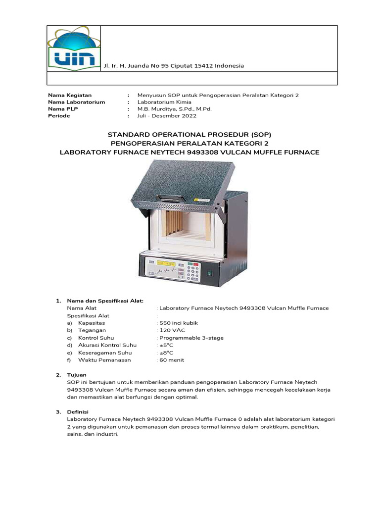 Ganjil - 2022-2023 SOP Untuk Pengoperasian Alat Kategori 2 - Laboratory ...