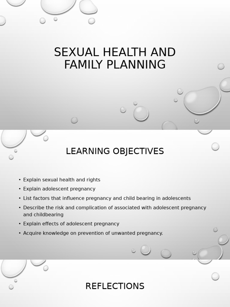 Sexual Health and Family Planning | PDF | Birth Control | Pregnancy