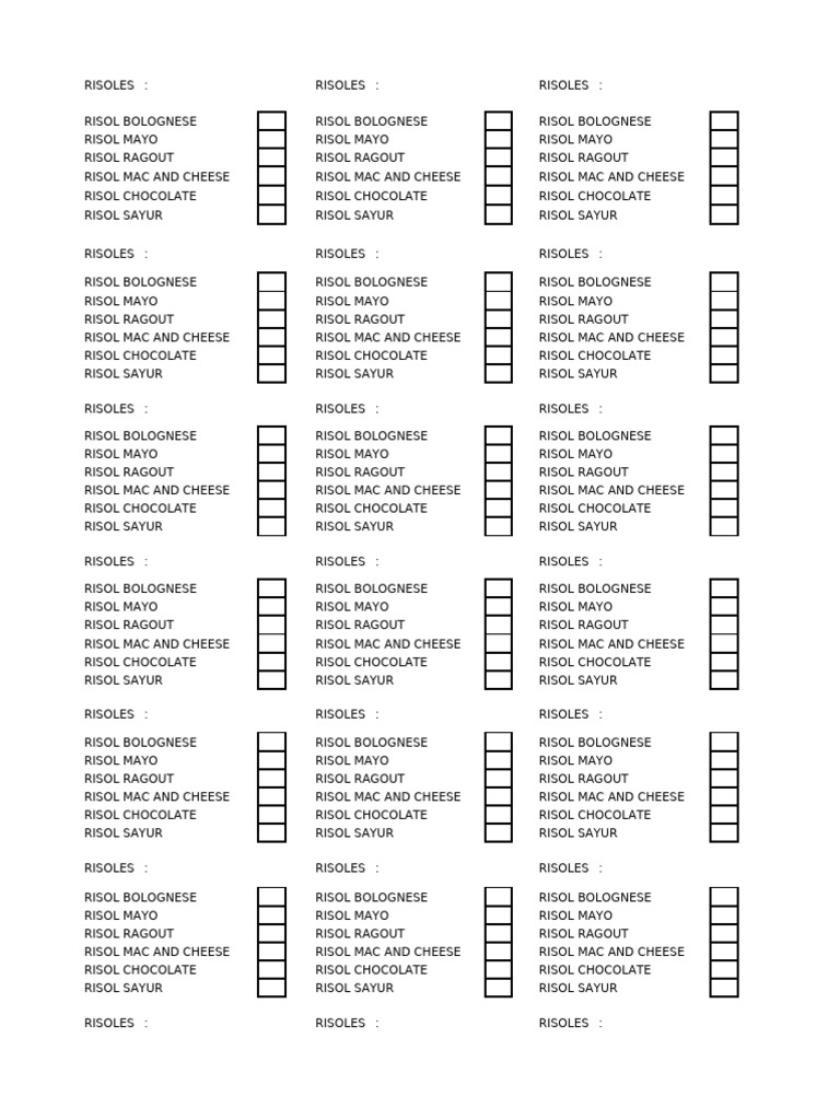 Risol Menu | PDF